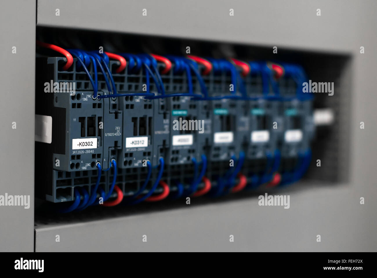Close-up view of industrial controls at factory Stock Photo - Alamy