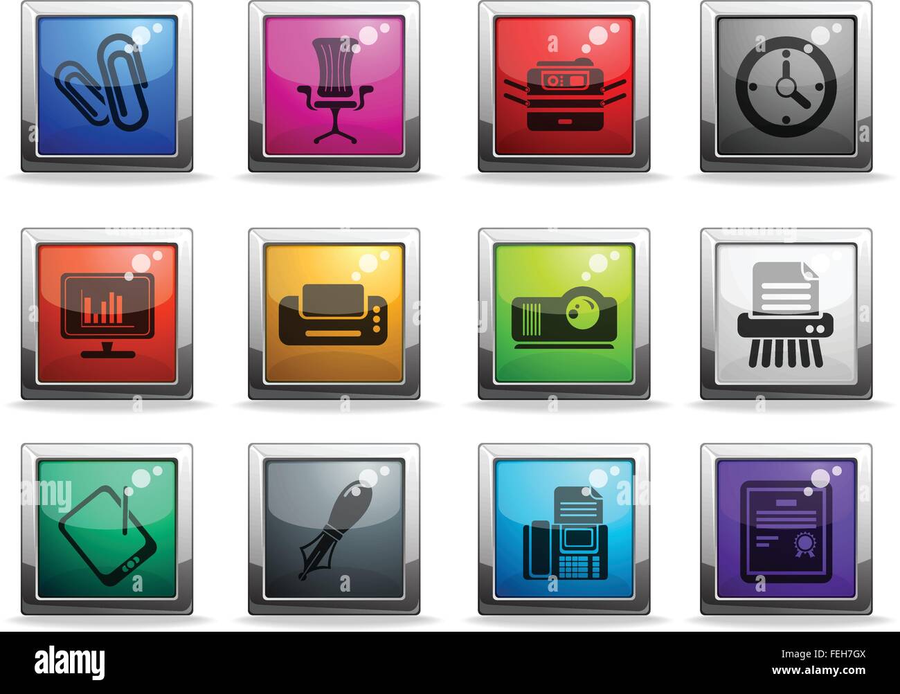 Office simply icons Stock Vector Image & Art - Alamy