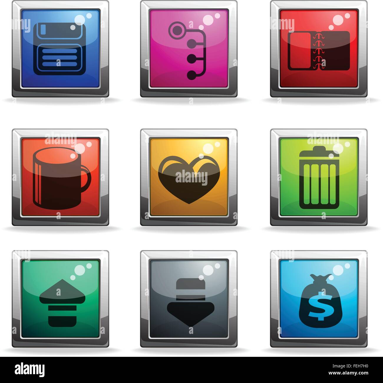 Office simply icons Stock Vector Image & Art - Alamy