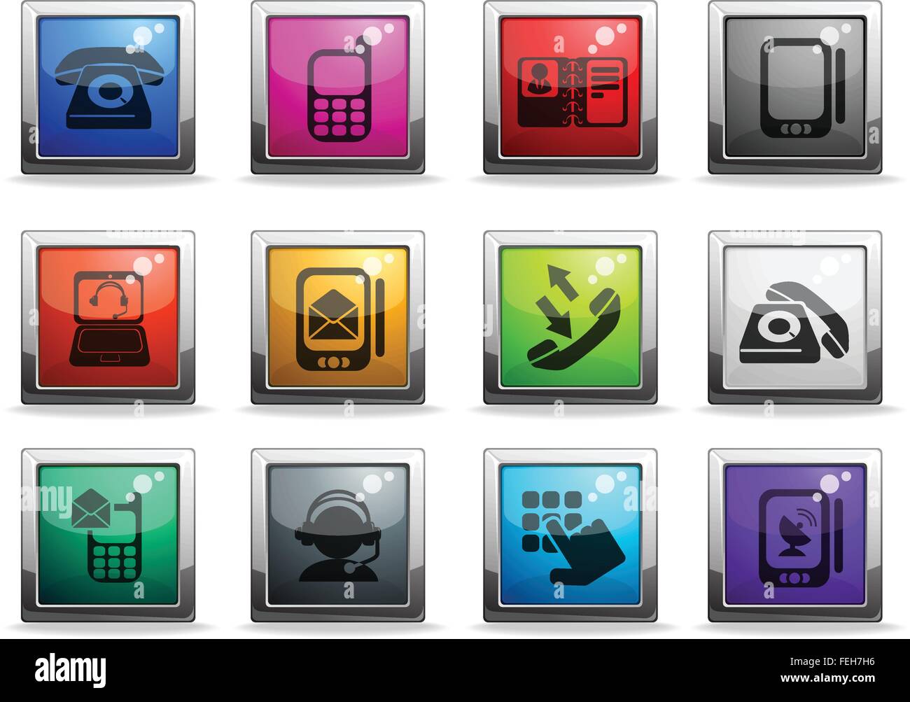 Telephone Icons icons Stock Vector Image & Art - Alamy