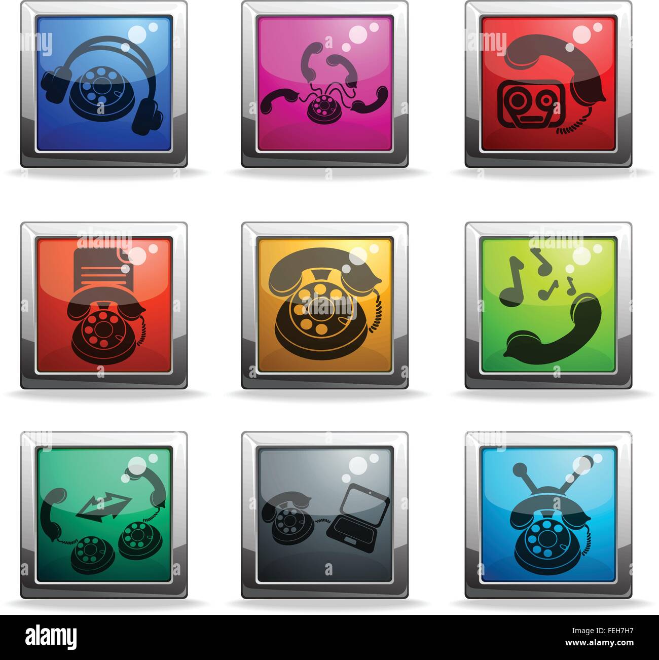 Telephone Icons icons Stock Vector Image & Art - Alamy