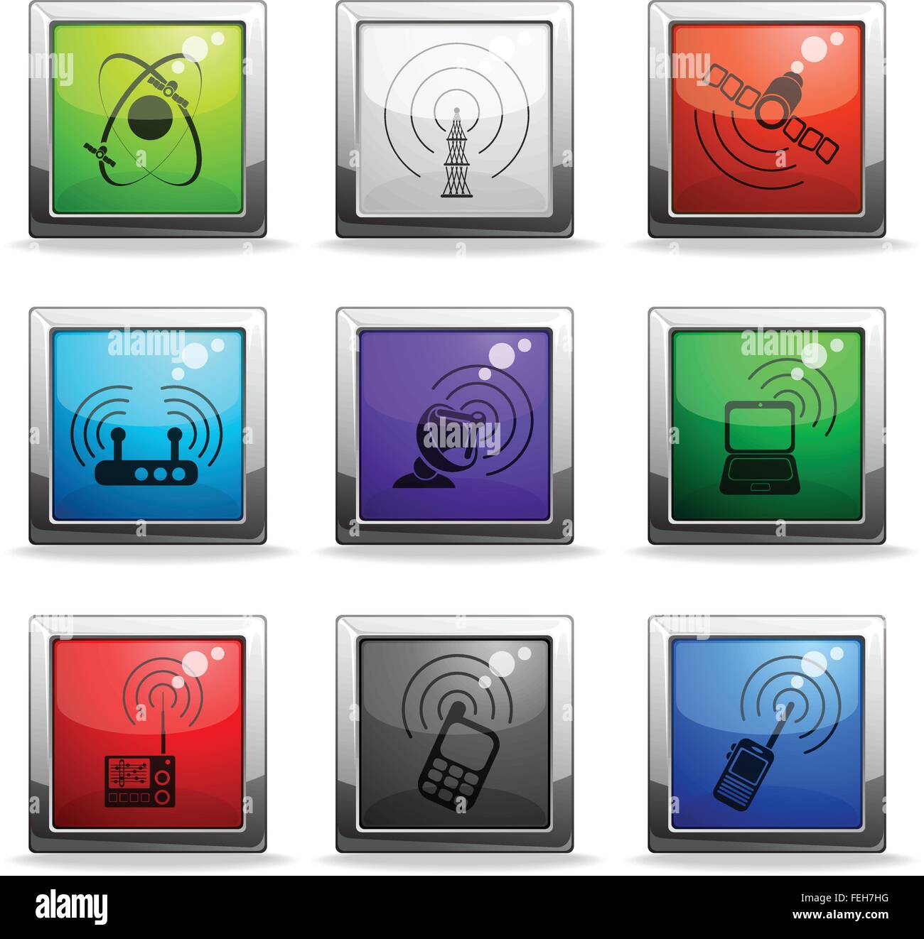 Radio signal simple vector icons Stock Vector Image & Art - Alamy
