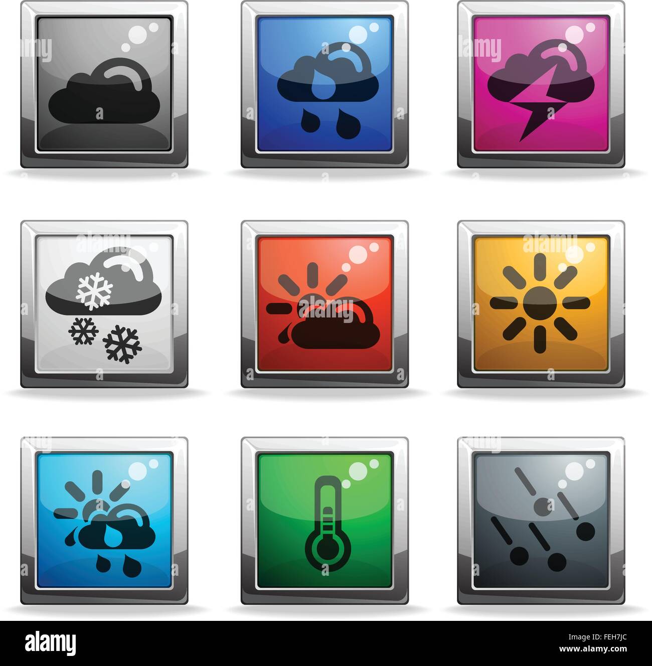 Weather simple vector icons Stock Vector Image & Art - Alamy