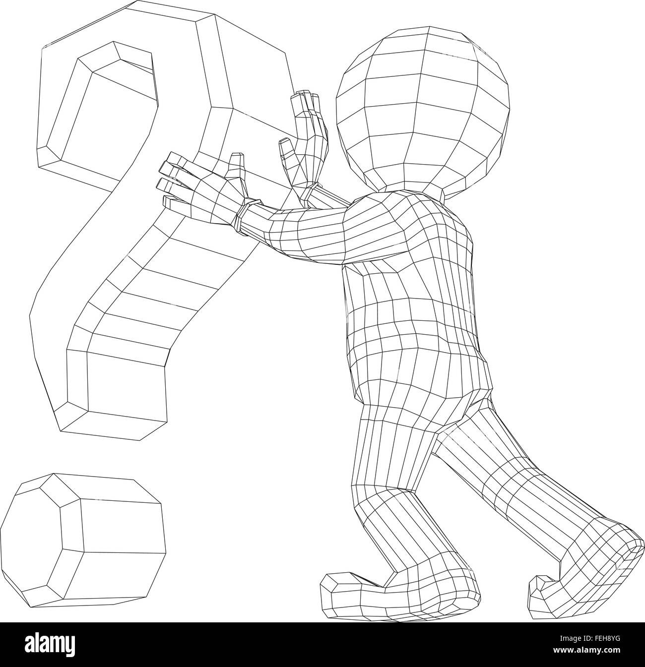 Puppet 3d man with question sign Stock Vector Image & Art - Alamy