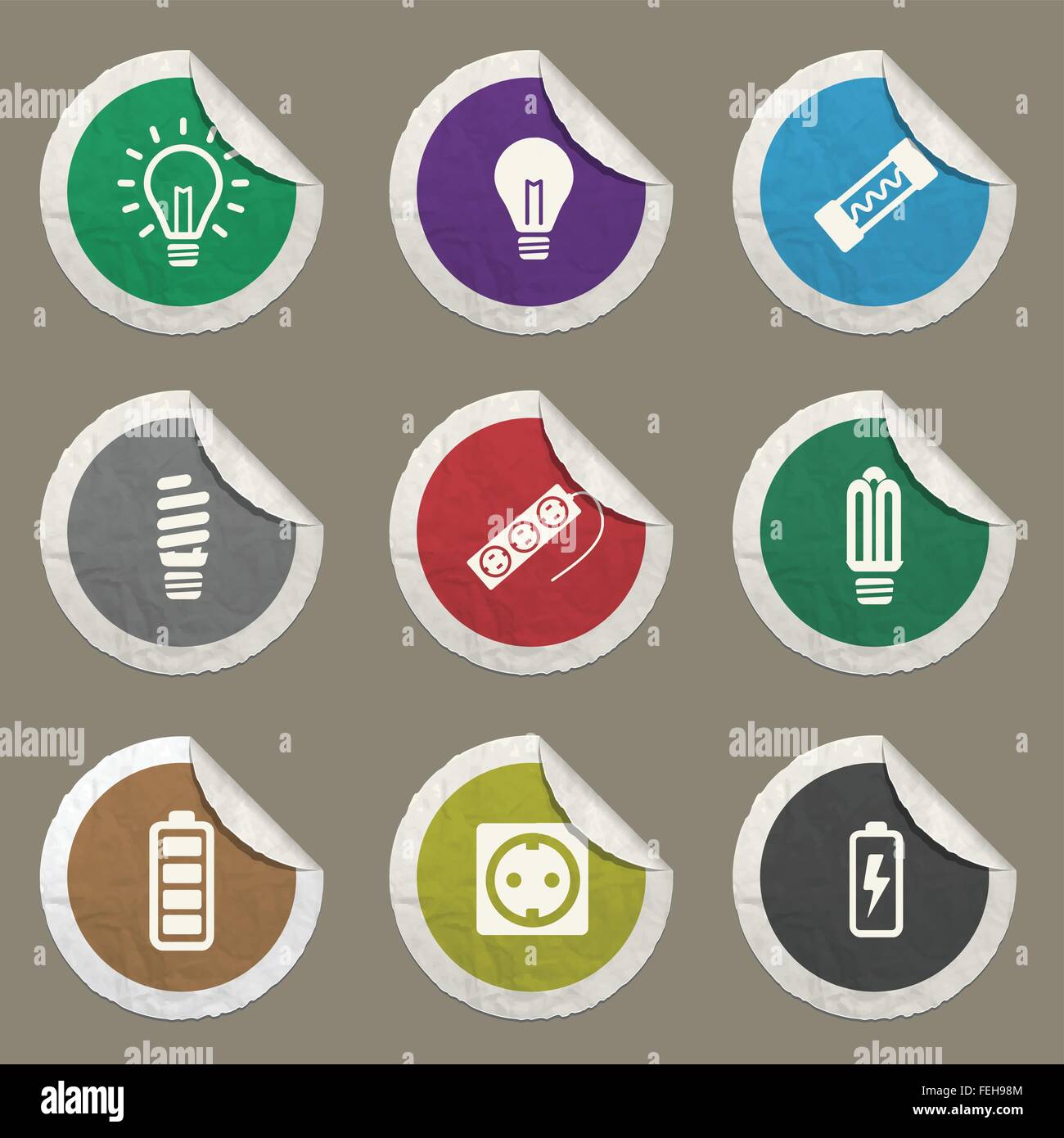 Electricity simply icons Stock Vector Image & Art - Alamy