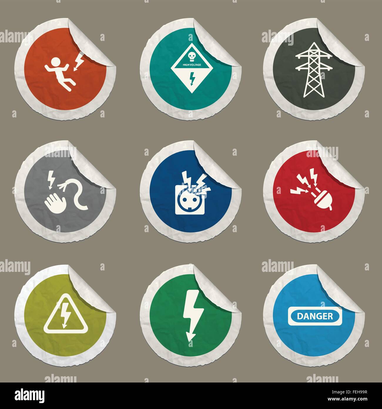 High voltage simply icons Stock Vector Image & Art - Alamy