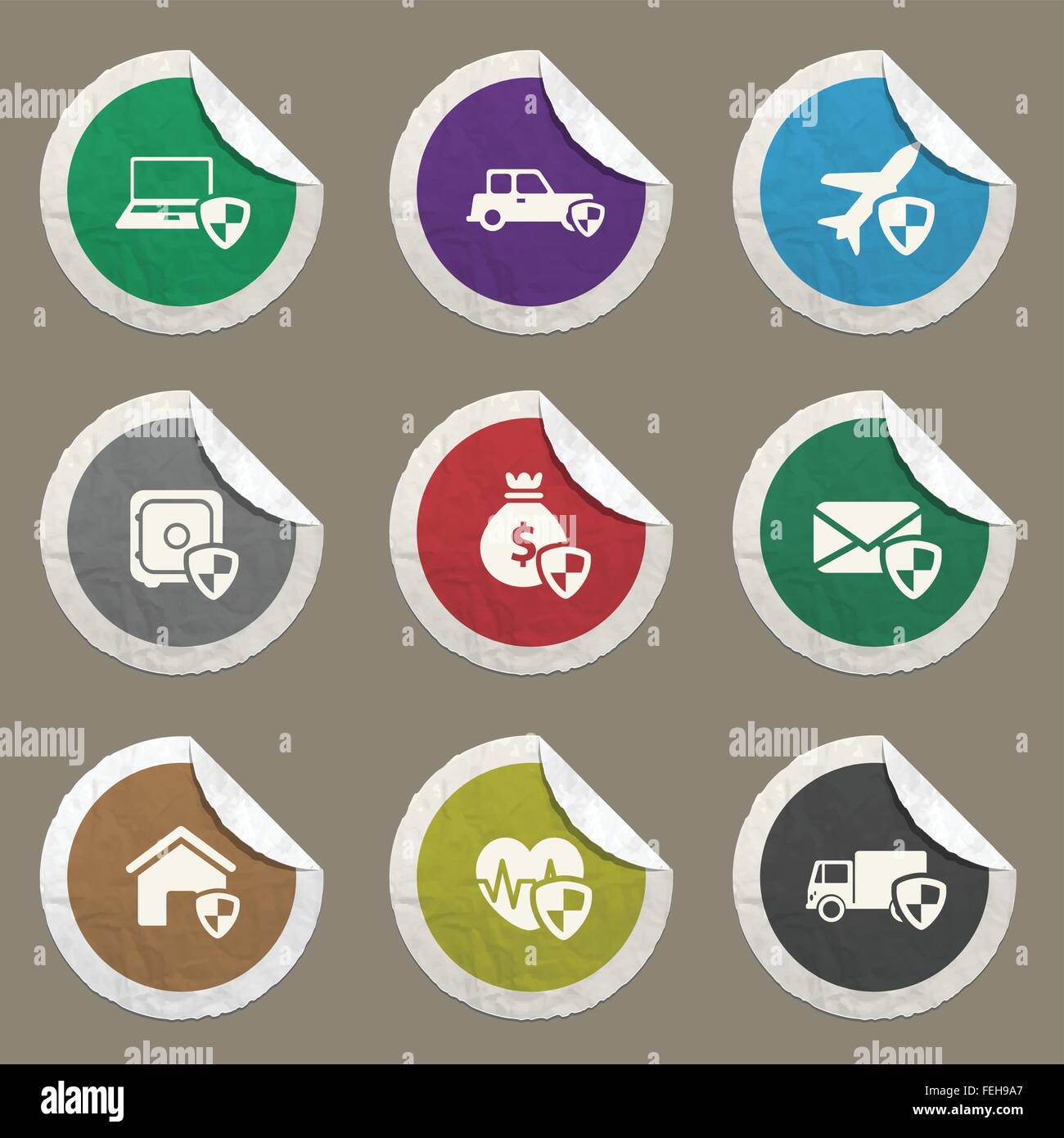 Insurance simply icons Stock Vector Image & Art - Alamy