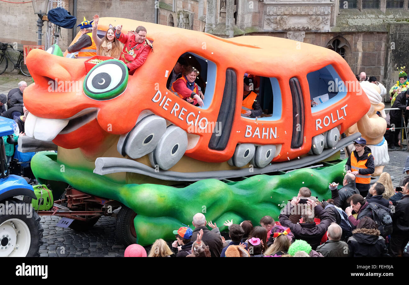 A train-themed float pictured at the 38th carnival parade in ...