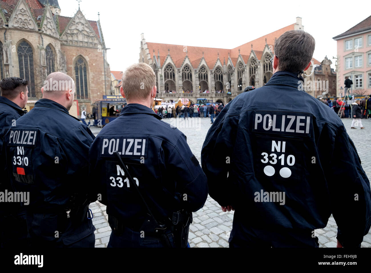 Members of the German police have lined up at the 38th carnival parade ...