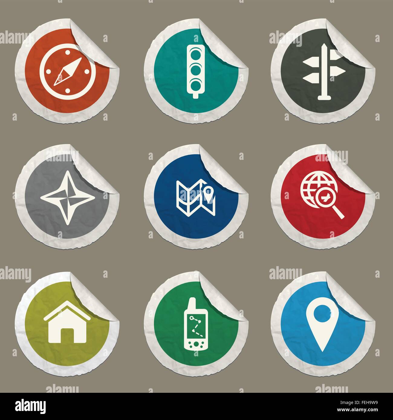 Navigation simply icons Stock Vector Image & Art - Alamy