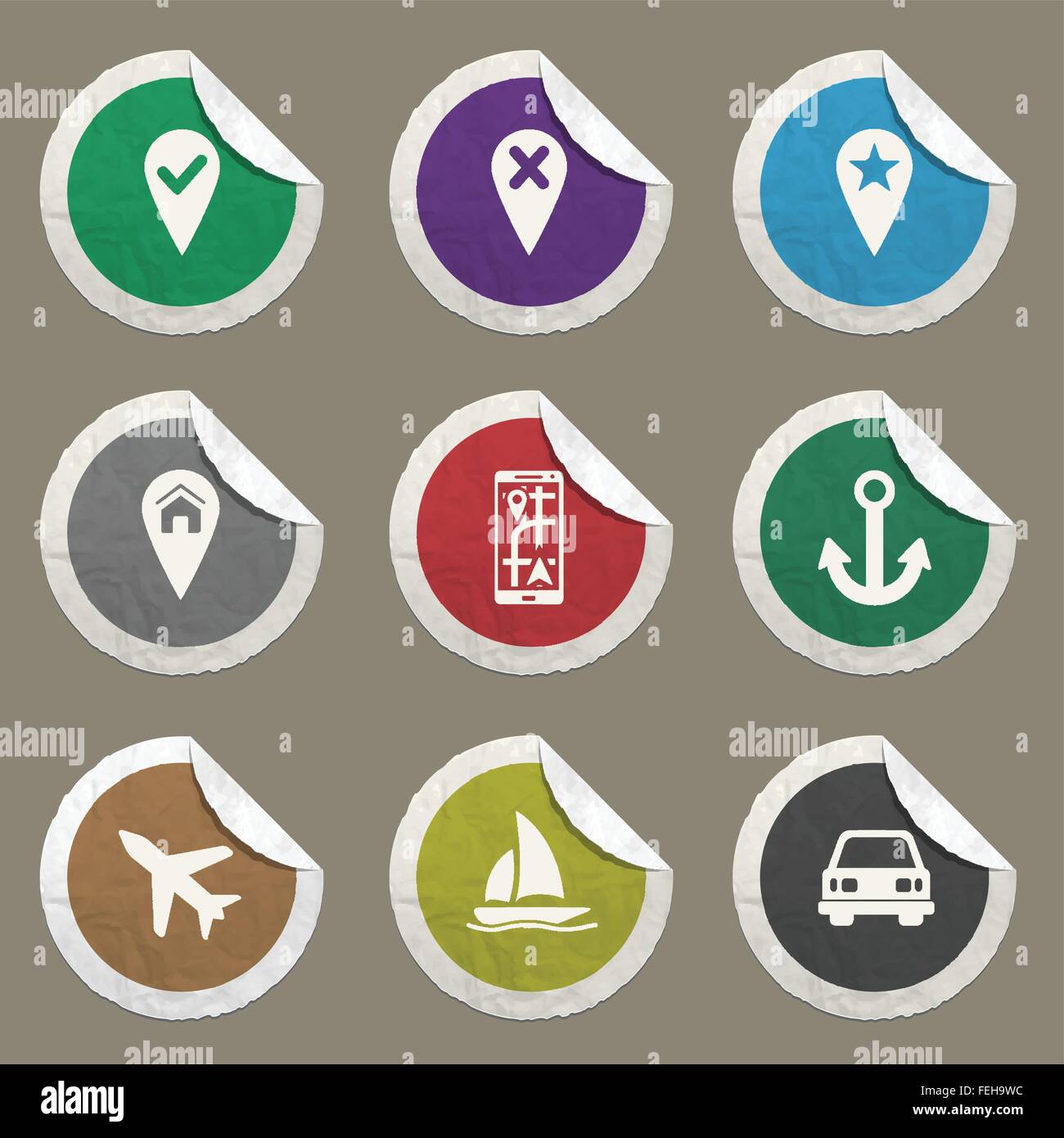 Navigation simply icons Stock Vector Image & Art - Alamy