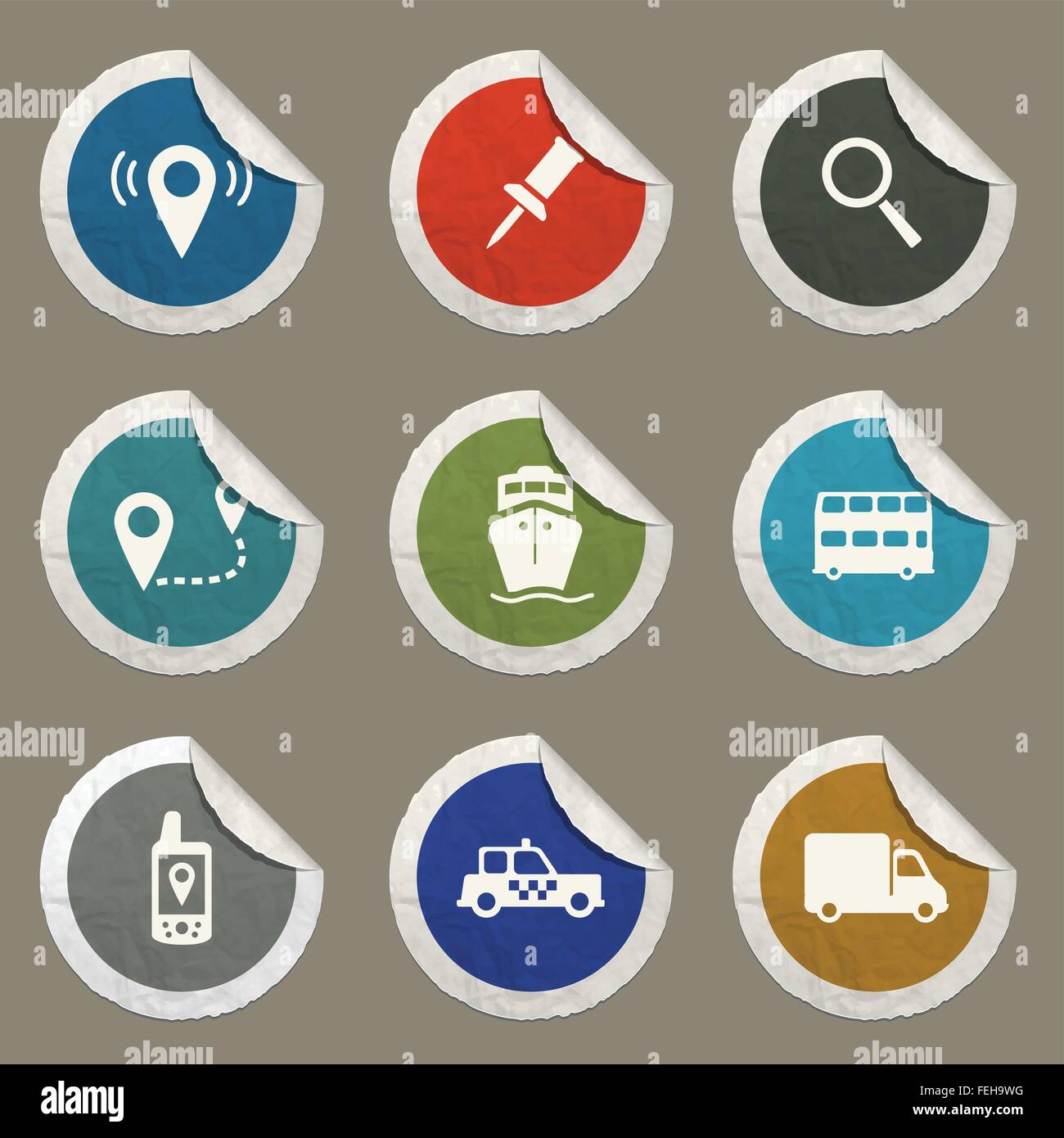 Navigation simply icons Stock Vector Image & Art - Alamy