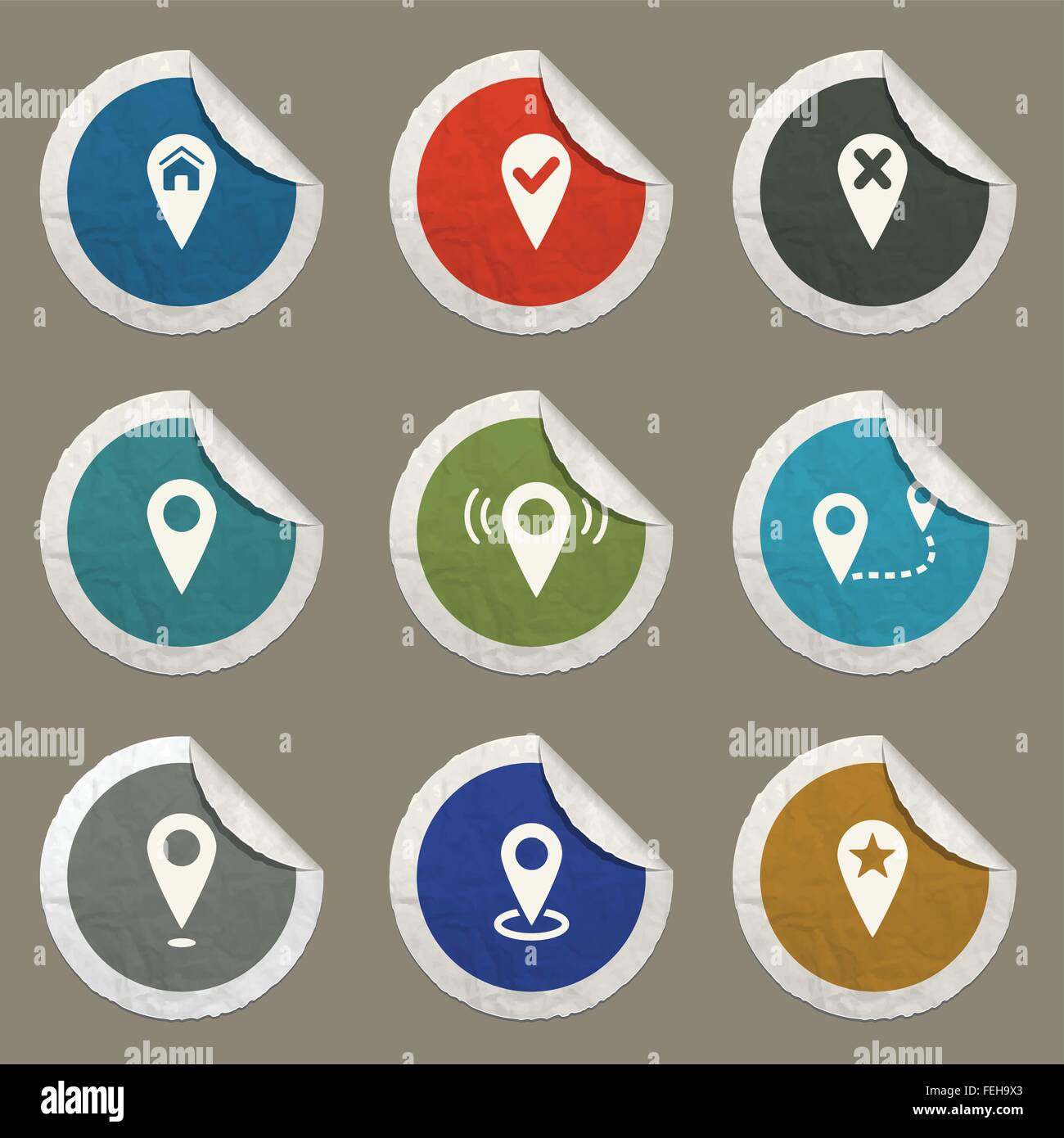 Pointer And Maps Icons Set Stock Vector Image And Art Alamy