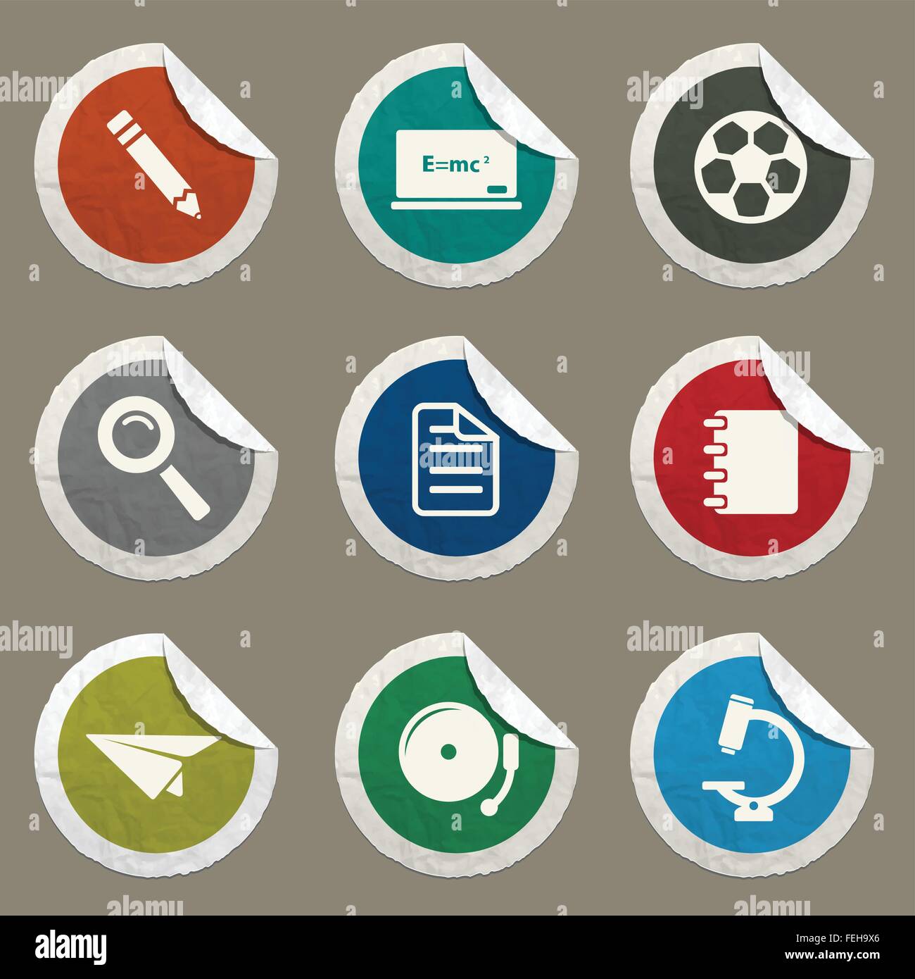 School simply icons Stock Vector Image & Art - Alamy