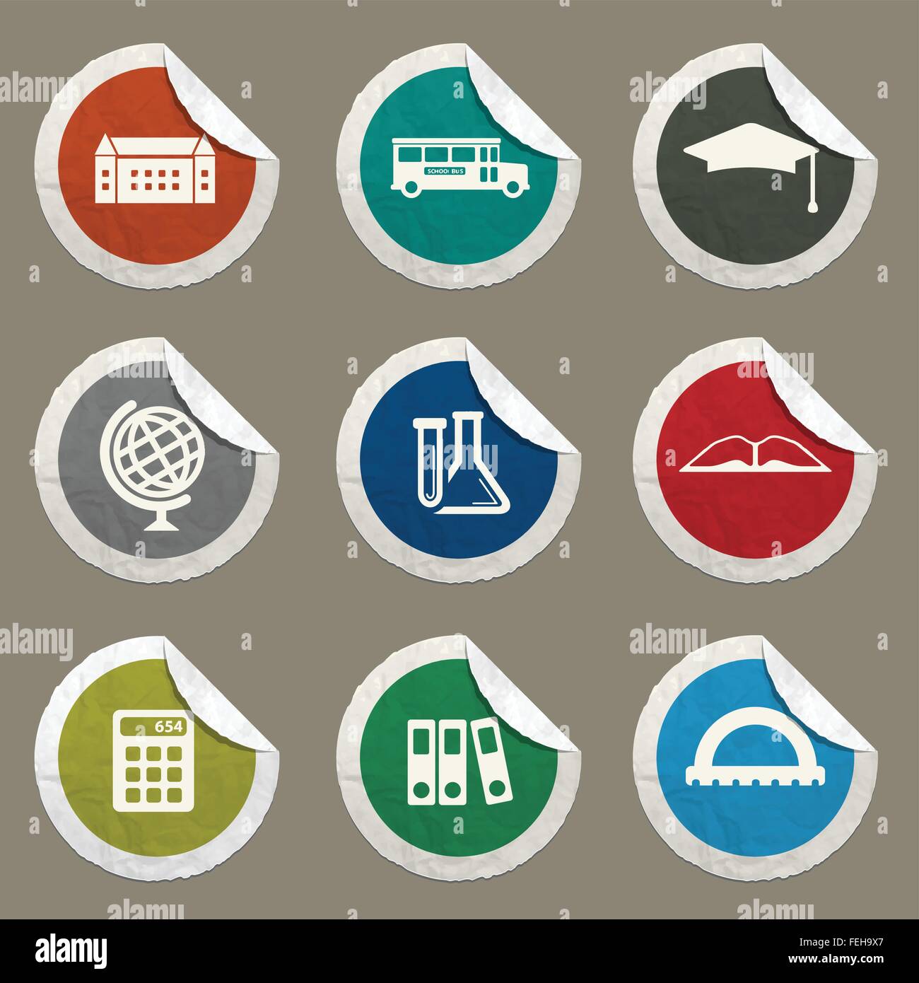School simply icons Stock Vector Image & Art - Alamy