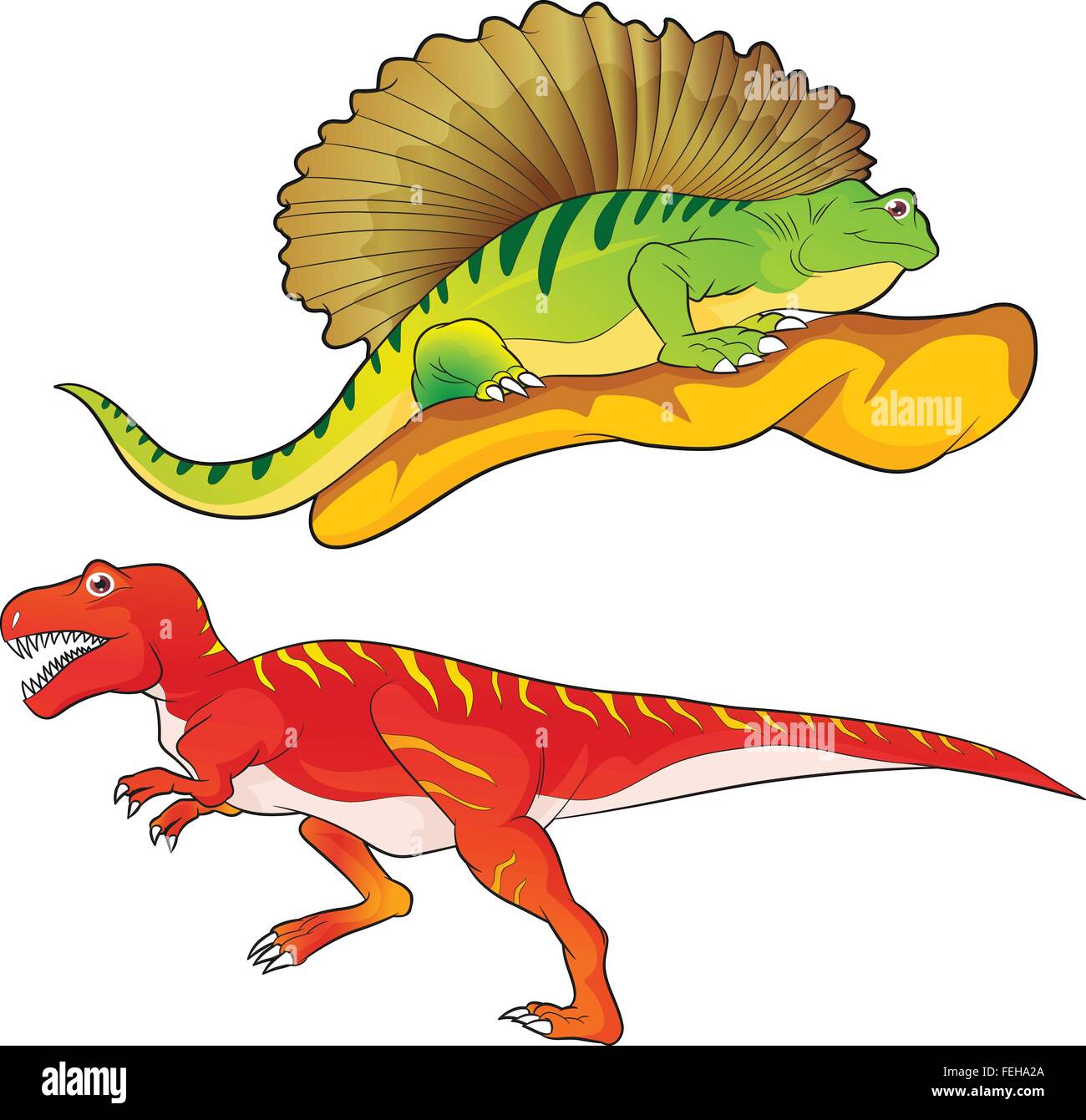 Cute group Dinosaurs vector cartoon many actions.Tyrannosaurus ...