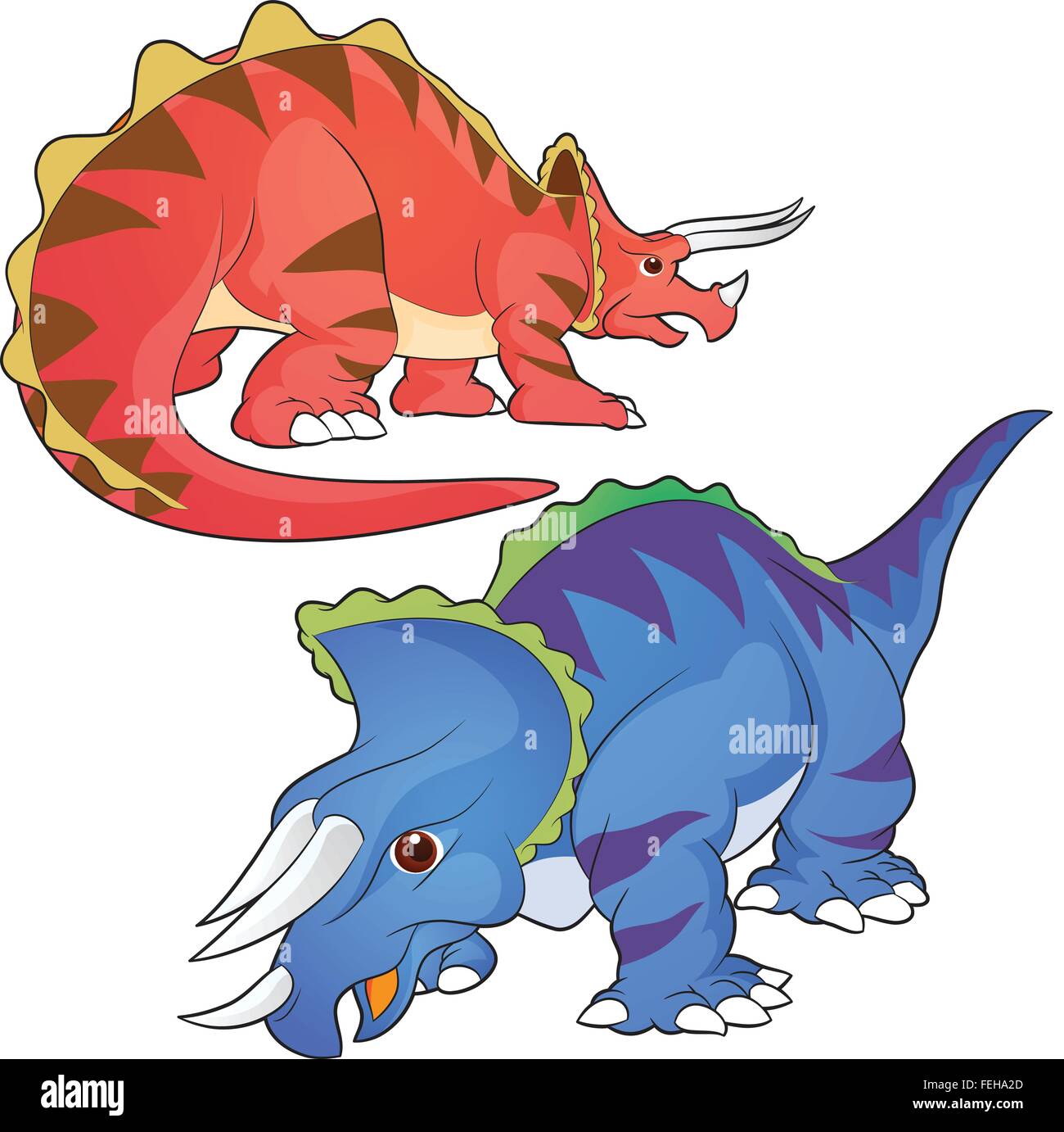 Cute group Dinosaurs vector cartoon many actions.Tyrannosaurus ...