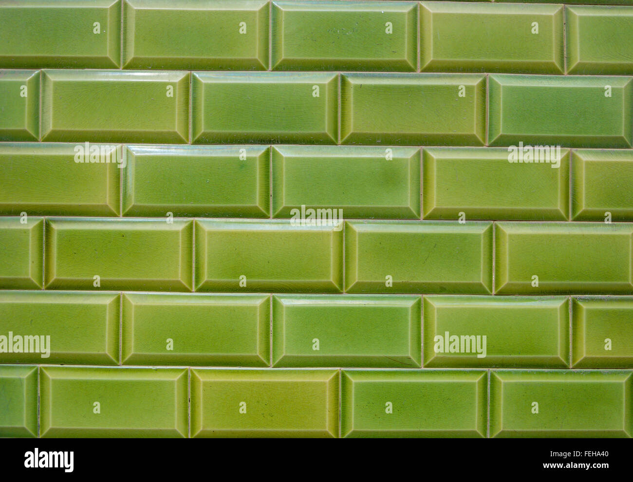 Texture, pattern, background, wallpaper of green clinker bricks/tiles ...