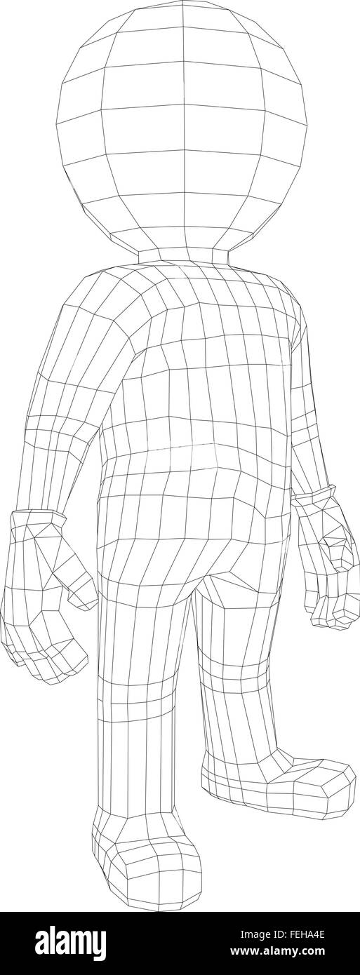 Puppet 3d man standing Stock Vector Image & Art - Alamy