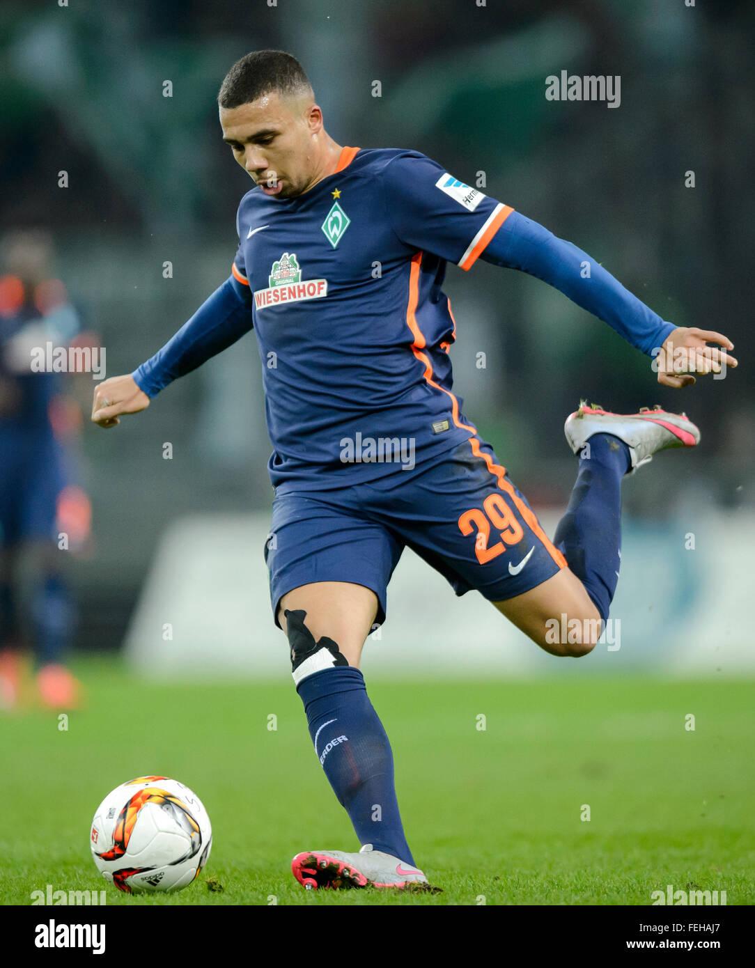 Moenchengladbach, Germany. 05th Feb, 2016. Bremen's Leon Guwara in ...