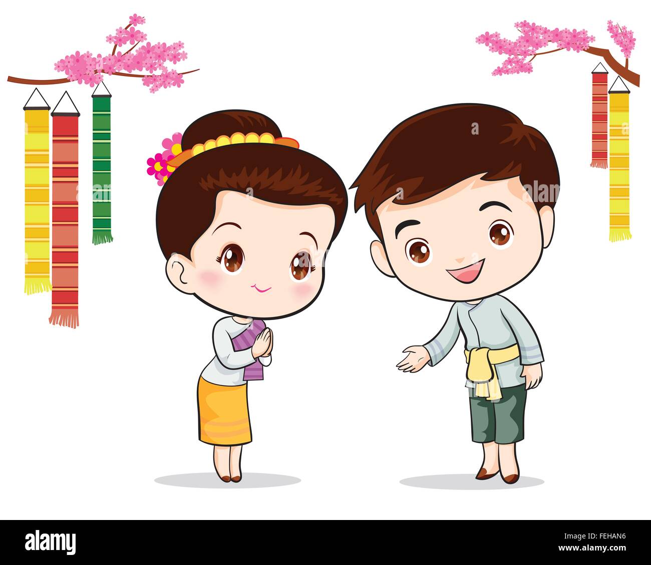 Traditional chiang mai thailand dress Stock Vector Images - Alamy