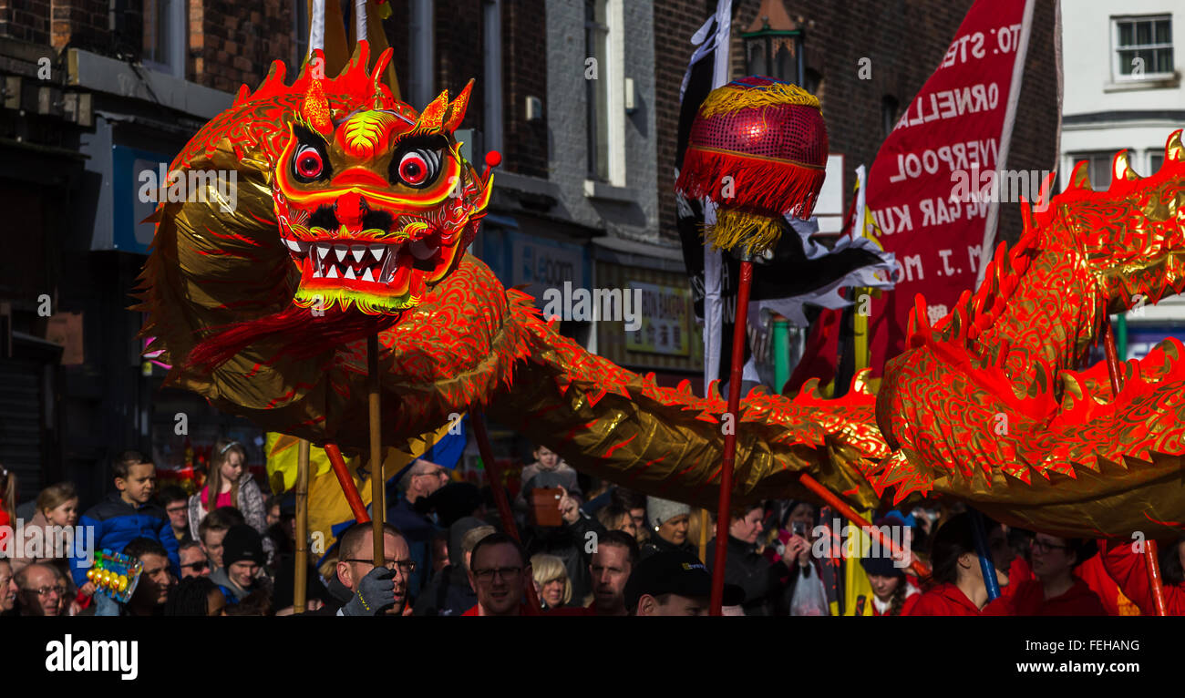 The vivid orange coloured dragon seen dancing around the main streets ...