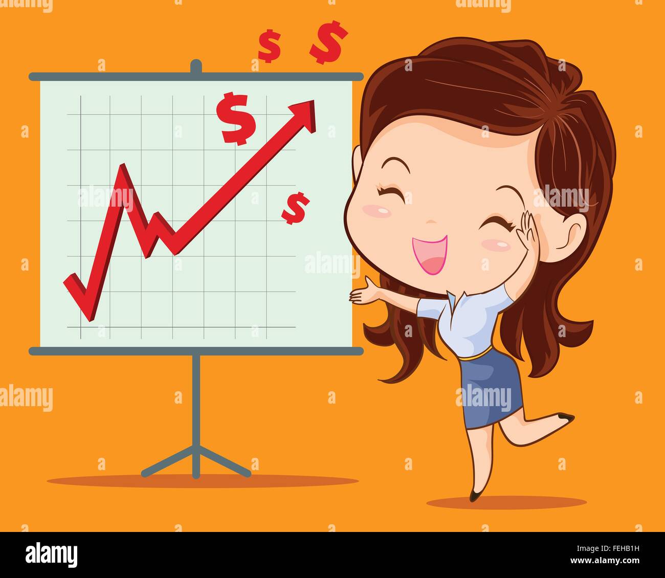 Business man and woman presenting marketing data on a presentation ...