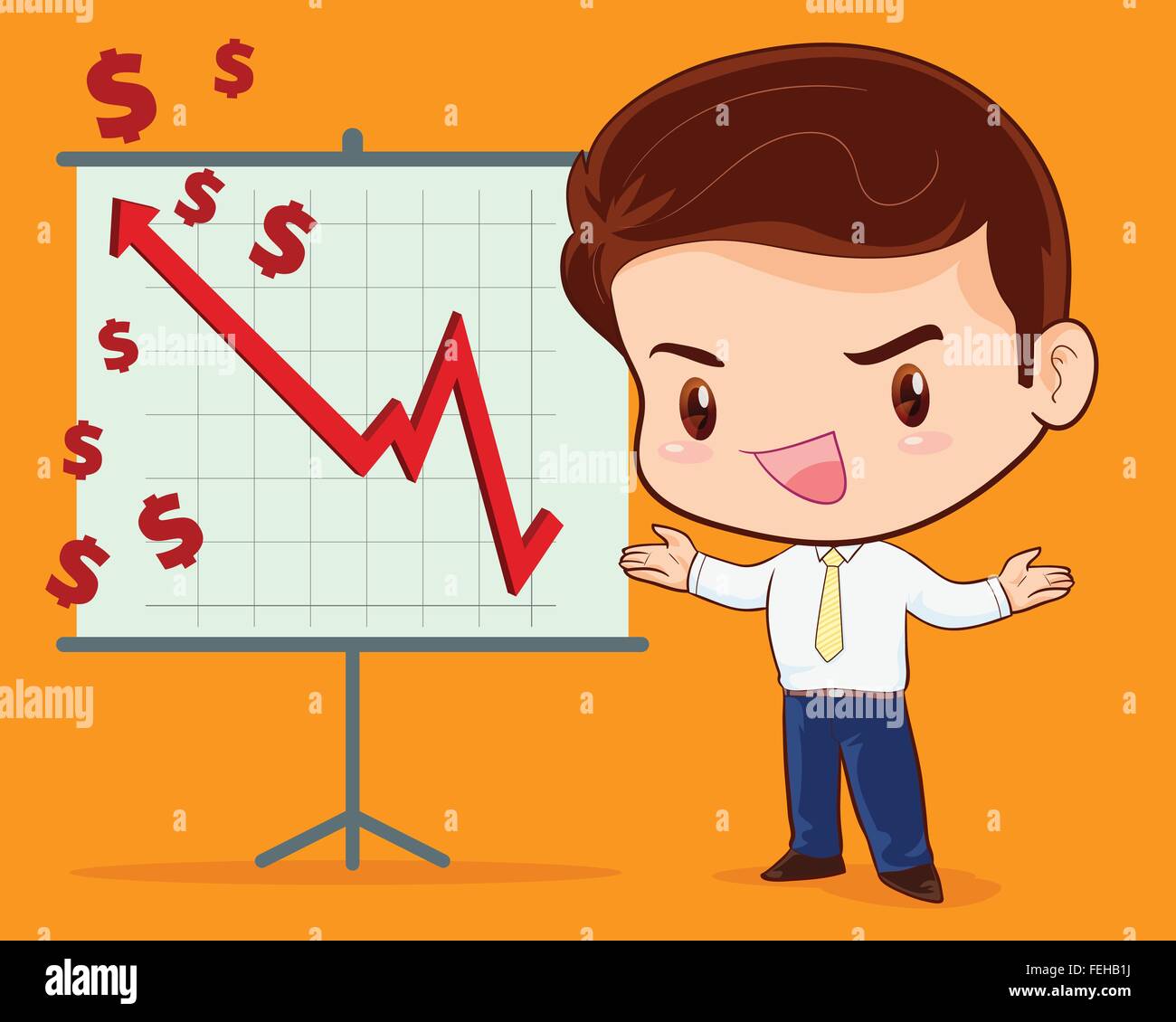 Business man and woman presenting marketing data on a presentation ...