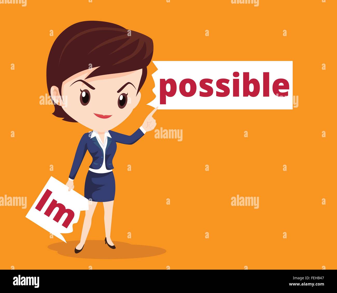 Vector business concept of Business woman make possible by tear from ...