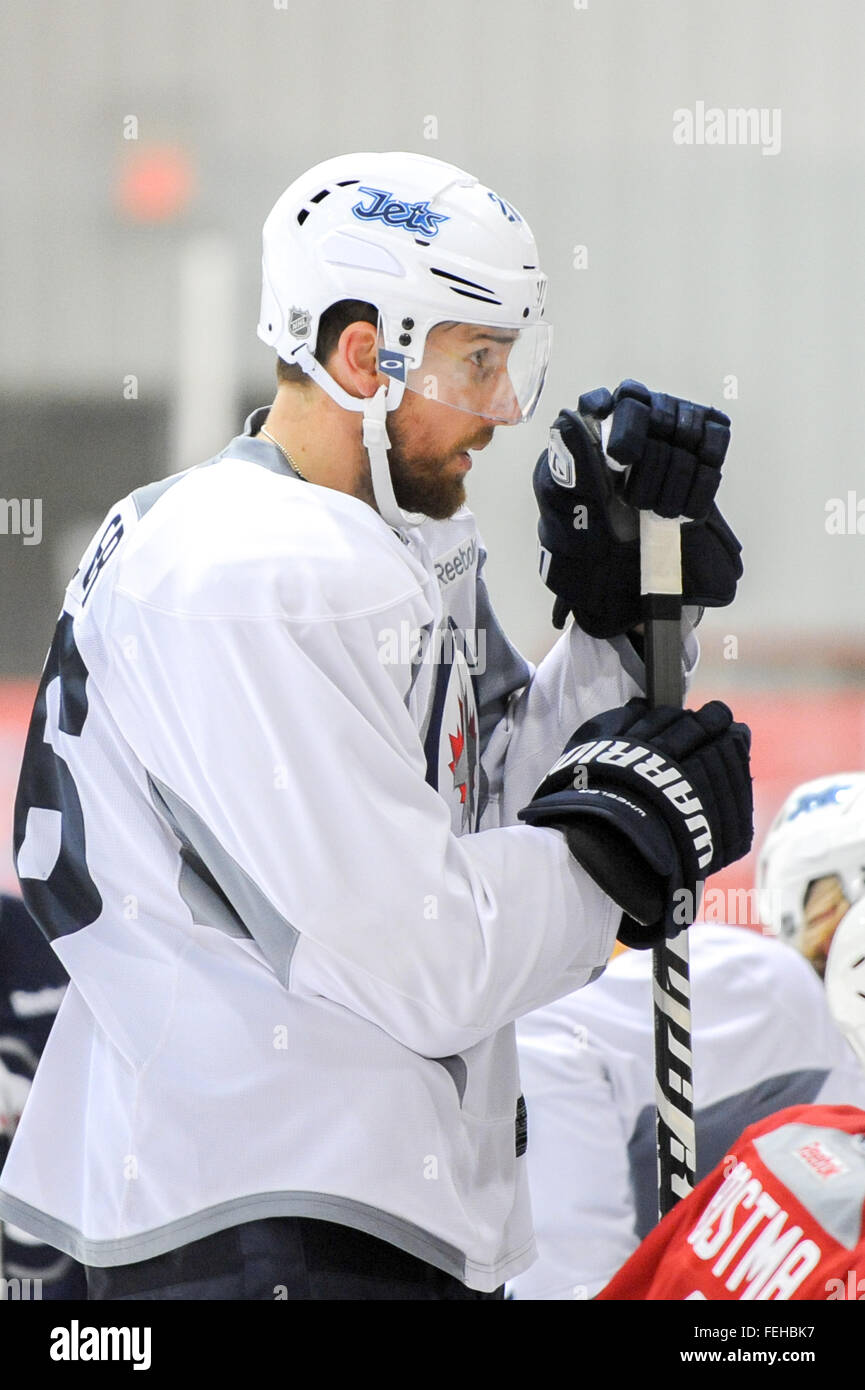 The Winnipeg Jets (NHL hockey team) player BLAKE WHEELER during Training Camp prior to the 2015 ...