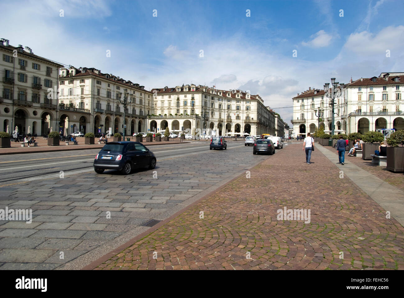 Italy. Place Vittorio Veneto - landmark of the old town in the city ...