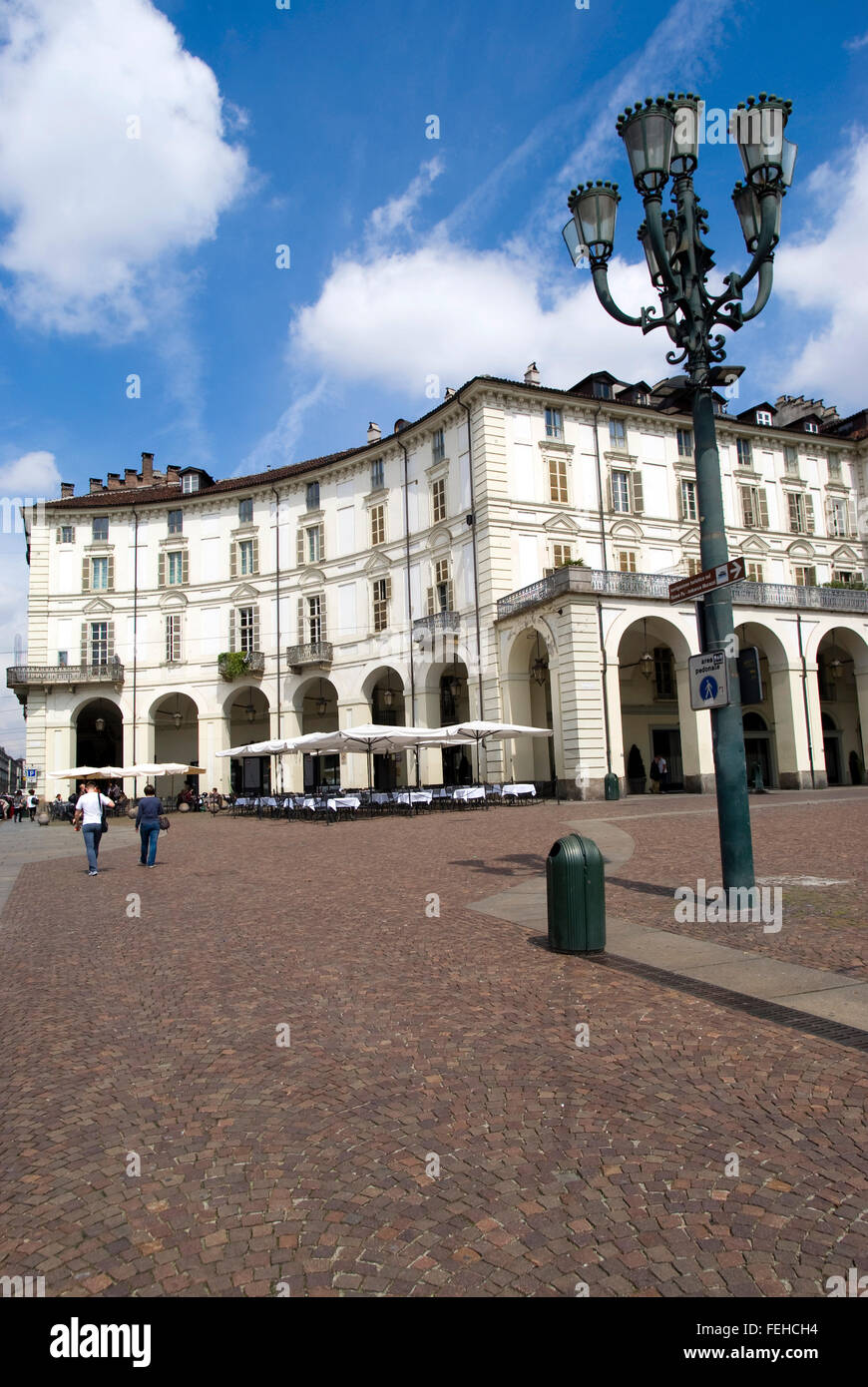Italy. Place Vittorio Veneto - landmark of the old town in the city ...