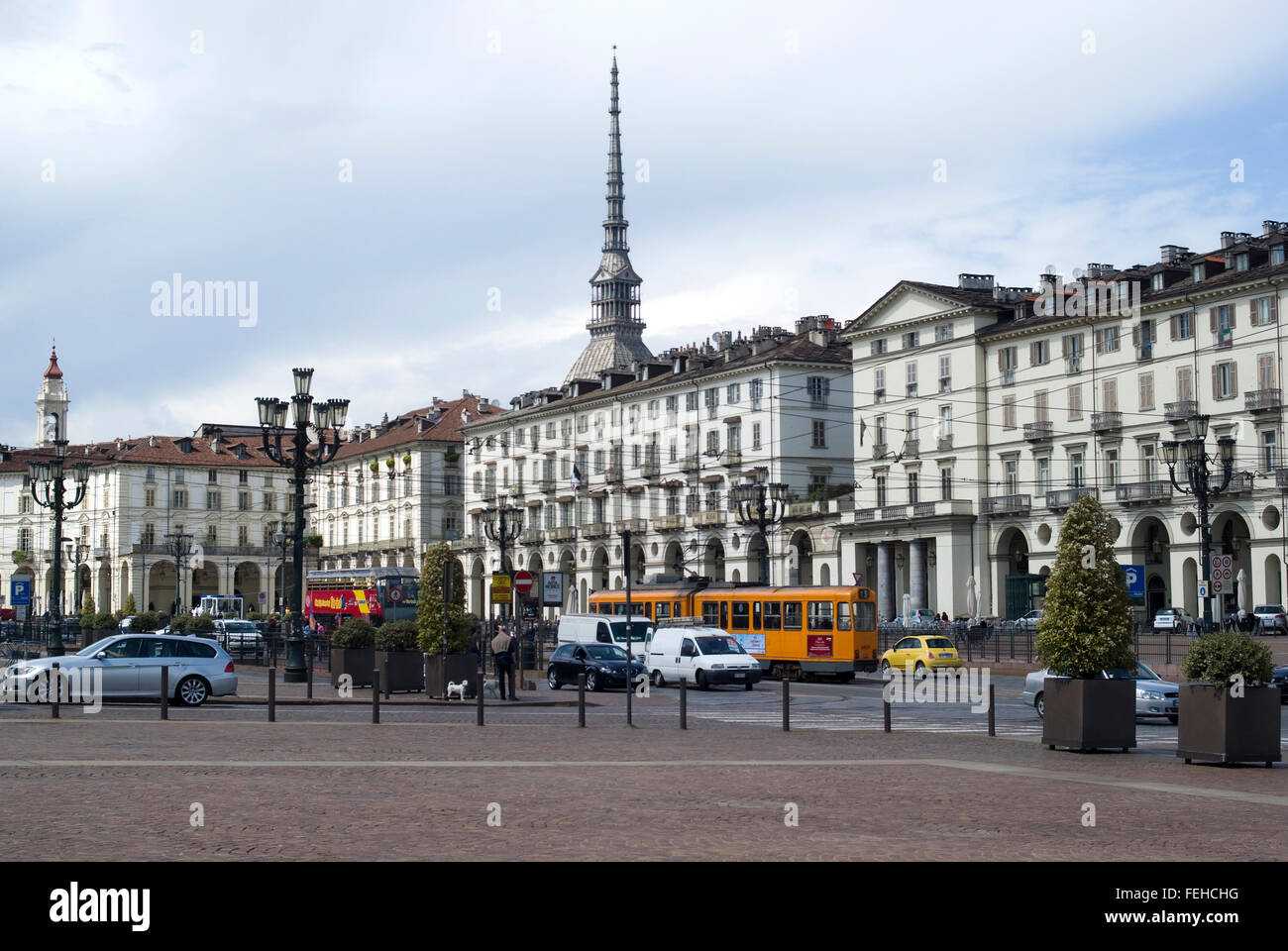 Italy. Place Vittorio Veneto - landmark of the old town in the city ...