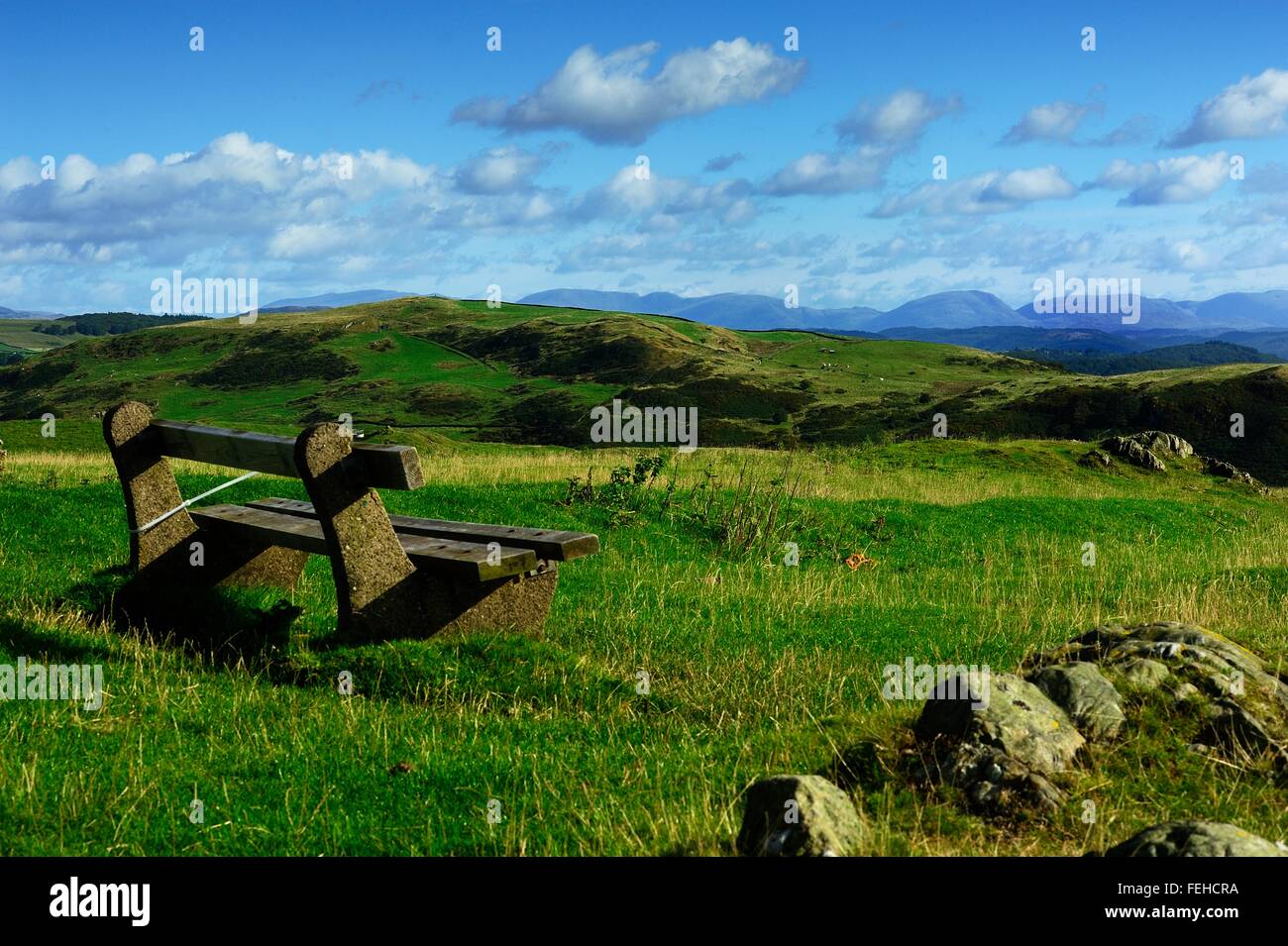 Viewing bench on Hoad Hill Stock Photo - Alamy