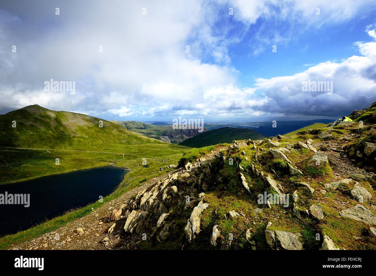 Red Tarn and Birkhouse Moor from Striding Edge Stock Photo - Alamy