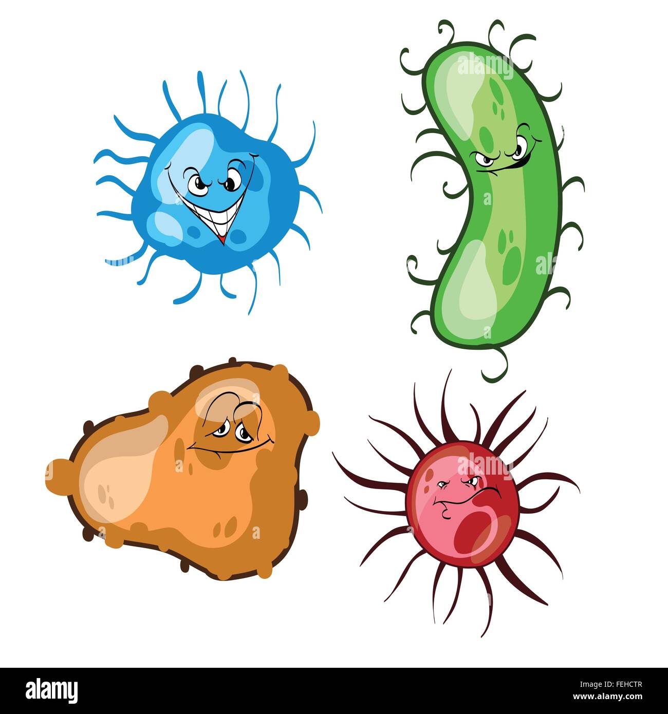 Vector cartoon illustration of viruses Stock Vector Image & Art - Alamy