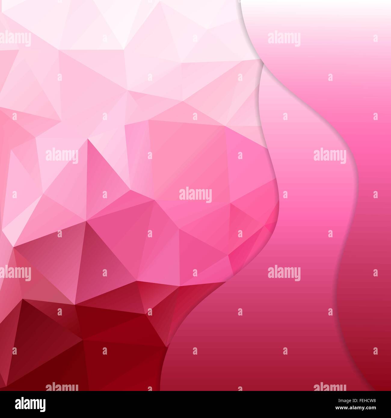 Pink polygonal mosaic background with beautiful material waves. Vector illustration, for use in ...