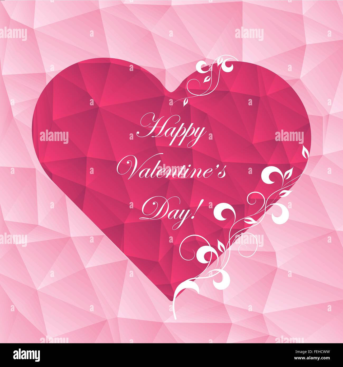 Pink Abstract Triangle Geometrical Heart Stock Vector Image & Art - Alamy