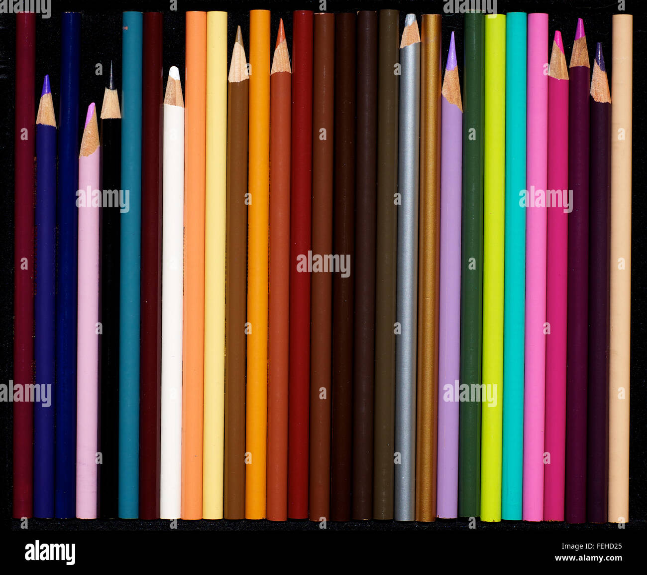 Gold colored pencils hi-res stock photography and images - Alamy