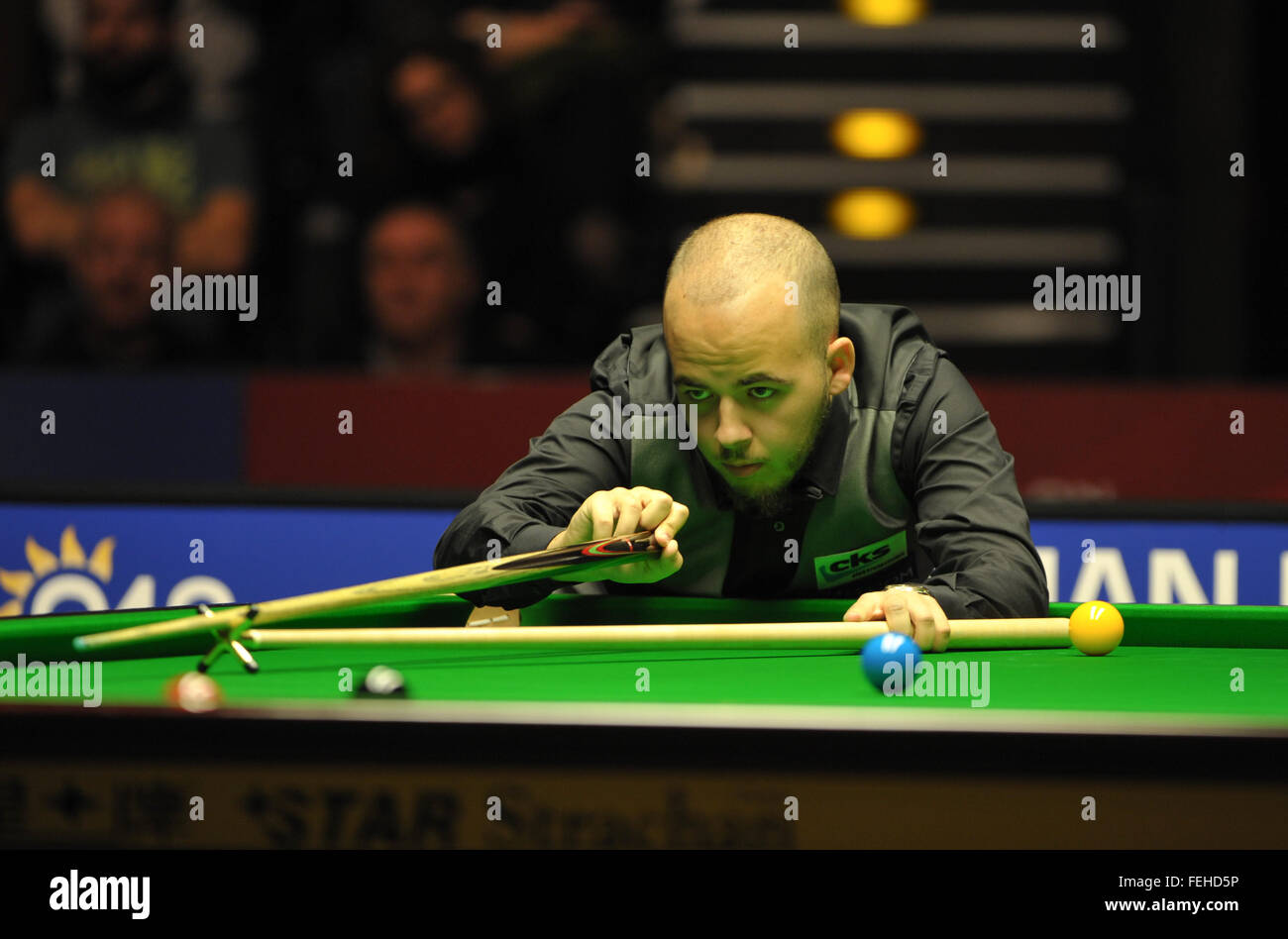 Berlin, Germany. 07th Feb, 2016. Belgium's Luca Brecel pictured during ...