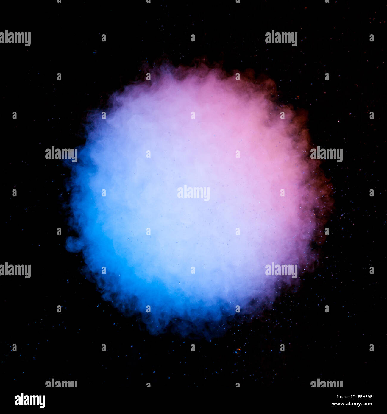 White smoke explosion isolated on black Stock Photo - Alamy