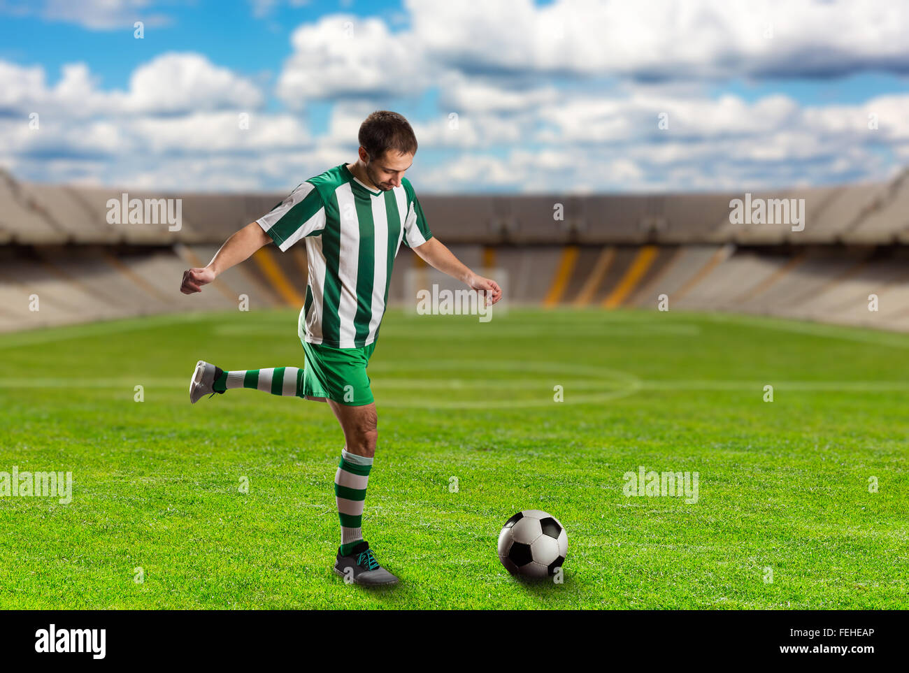 Football-player on the football ground Stock Photo - Alamy
