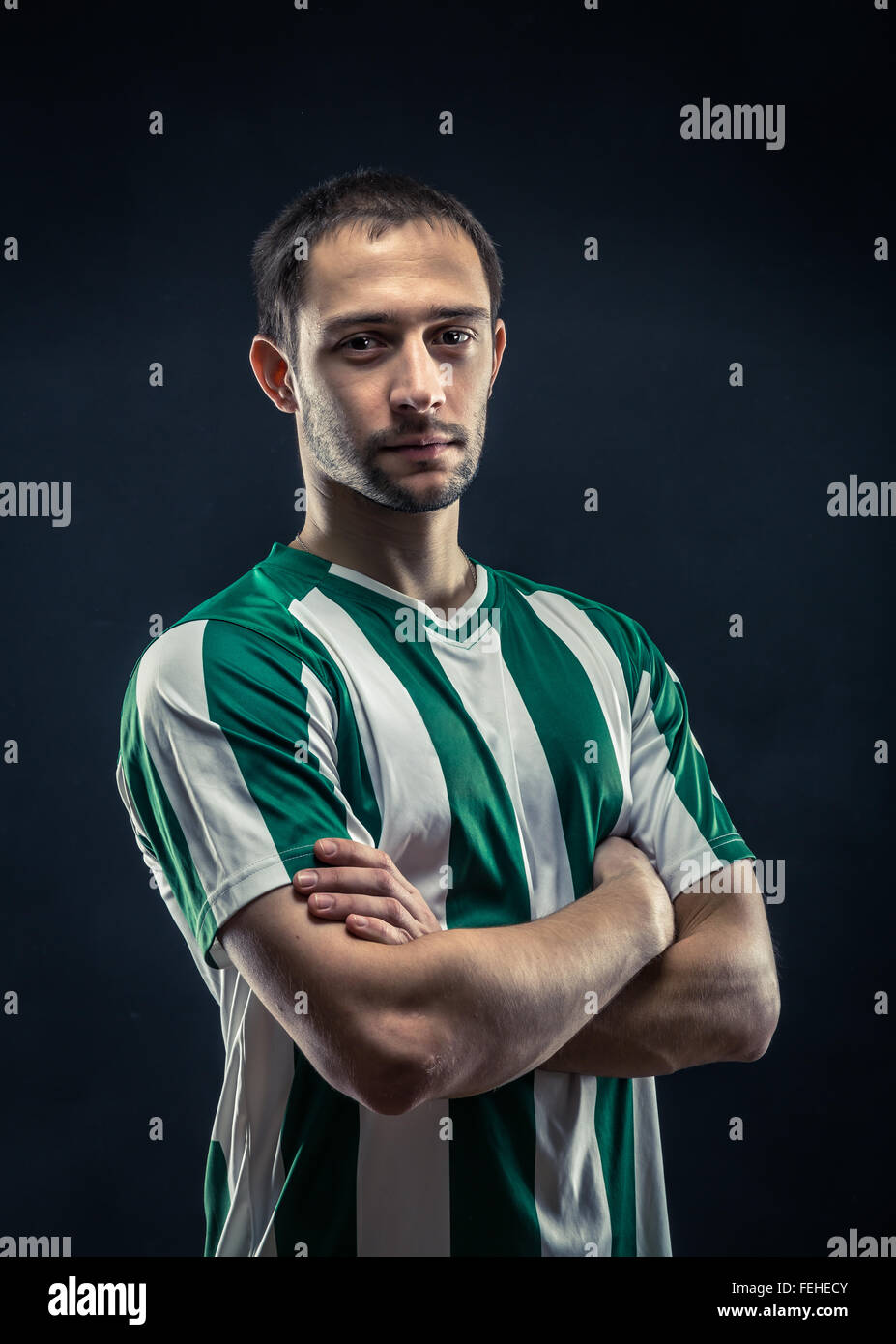 Football-player with a ball Stock Photo - Alamy