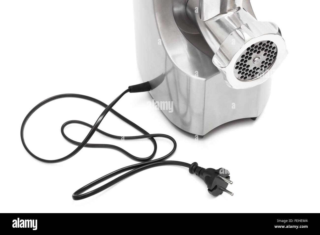 Modern metal grinder on a white background Stock Photo - Alamy