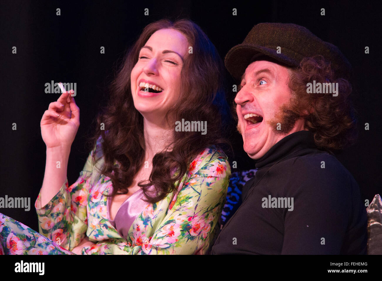 David Boyle as Marty Feldman and Rebecca Vaughan as Lauretta Feldman ...