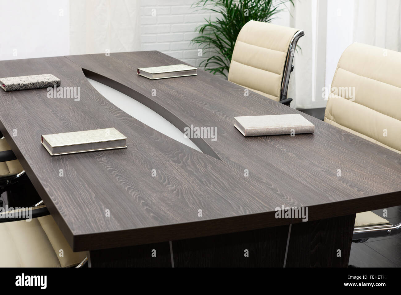 modern conference table in the office Stock Photo - Alamy