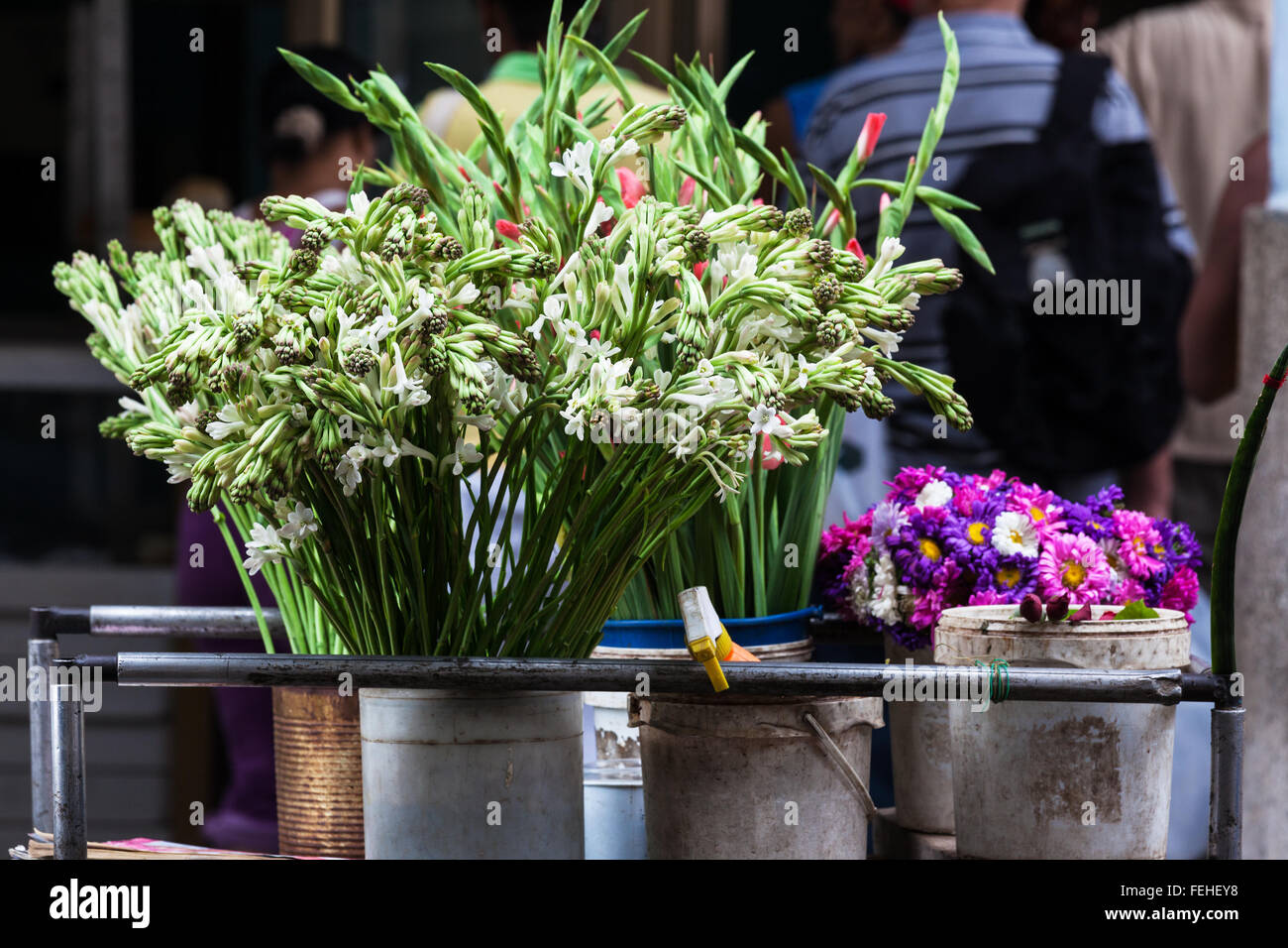 sale of fresh flowers in the street Stock Photo - Alamy