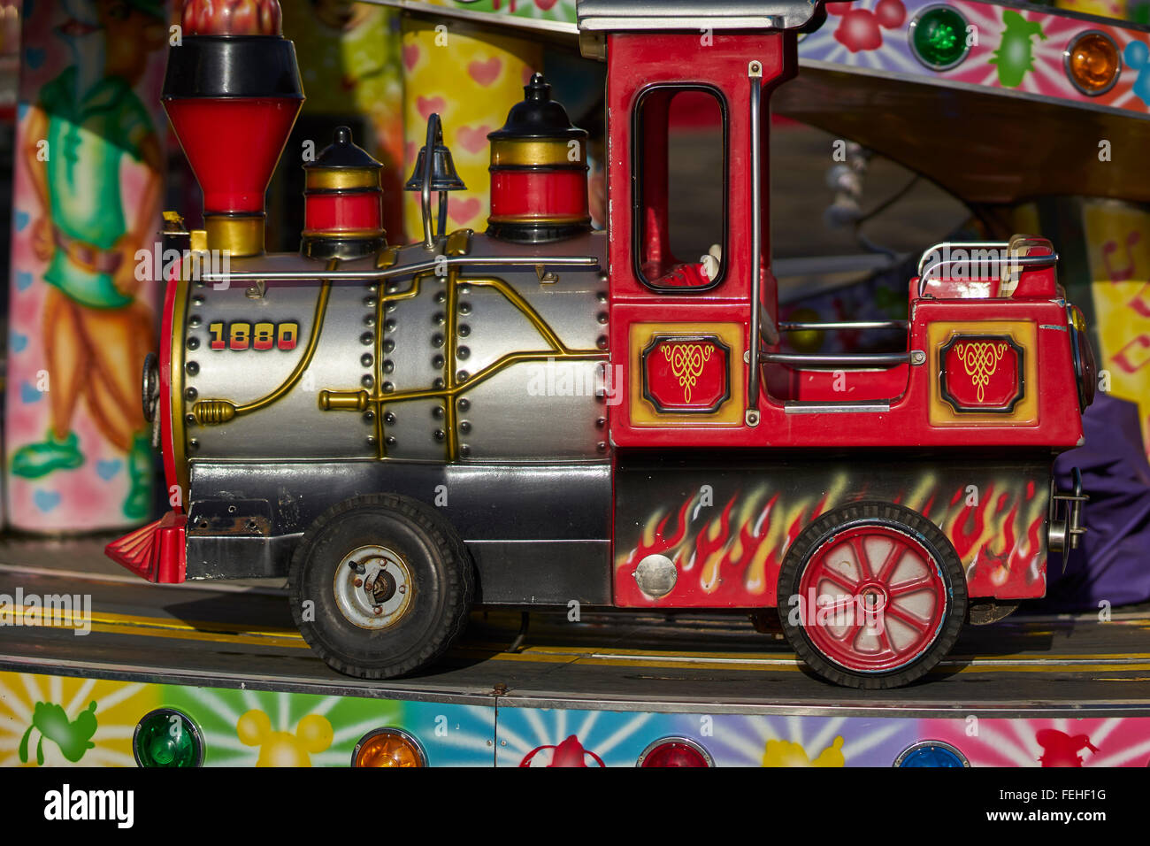 Bridlington Train fairground Stock Photo - Alamy
