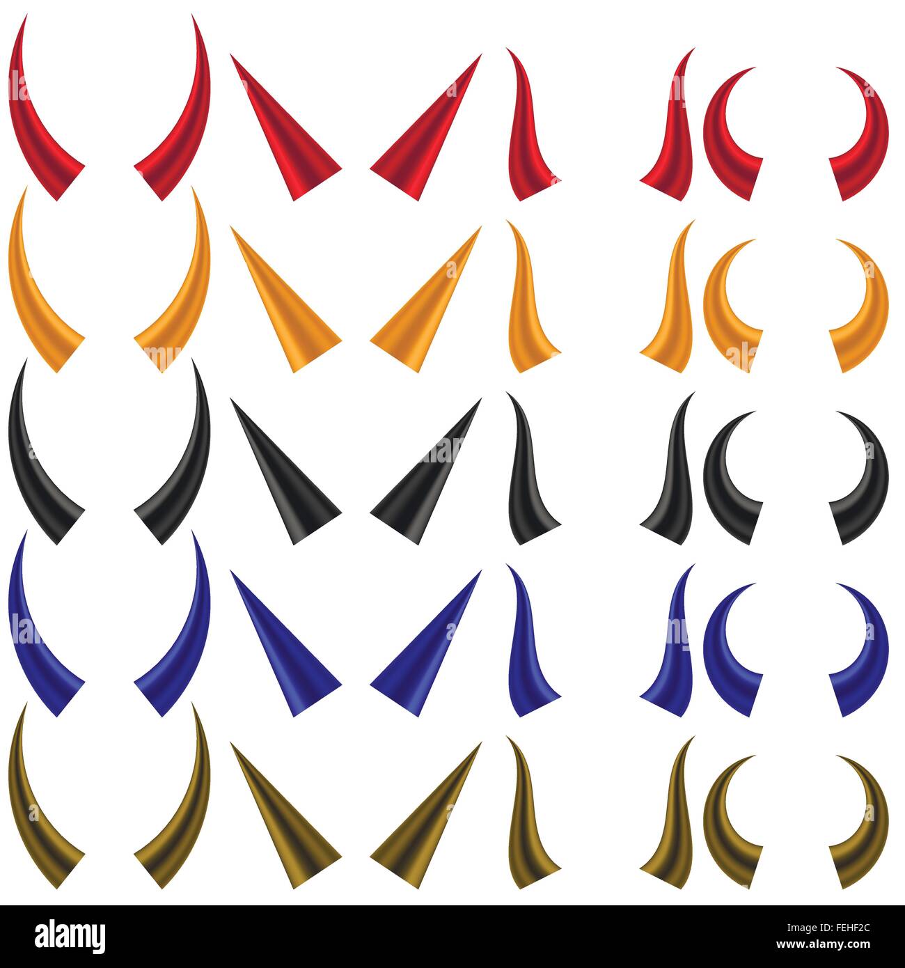 Set of Different Colorful Horns Stock Vector Image & Art - Alamy