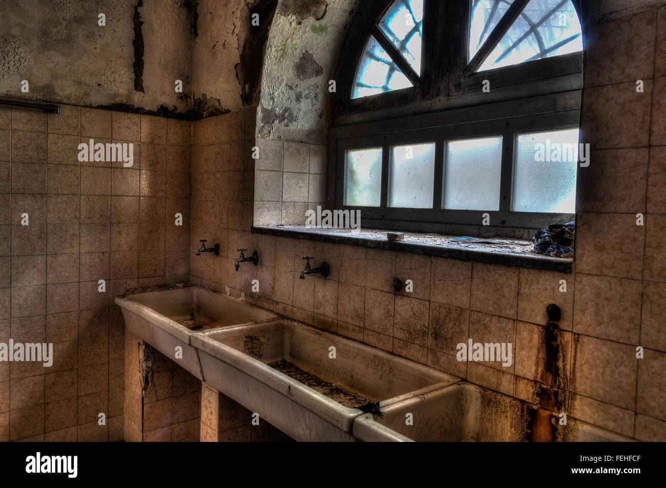 scene of abandoned asylum Stock Photo - Alamy